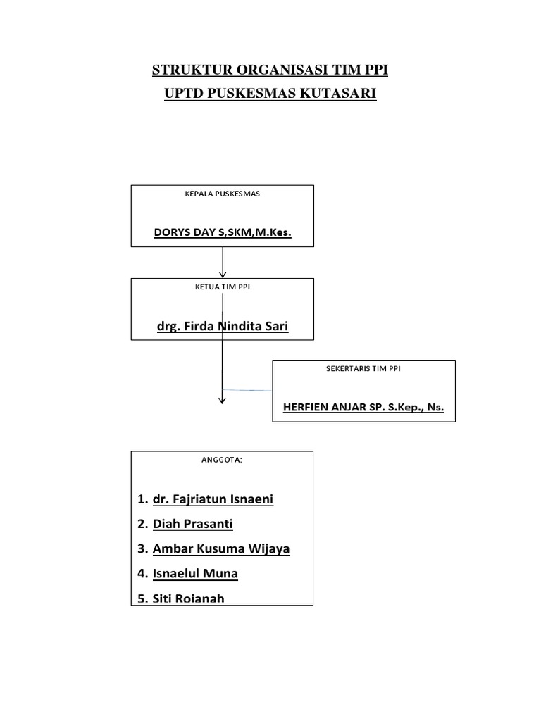 Struktur Organisasi Tim Ppi | PDF