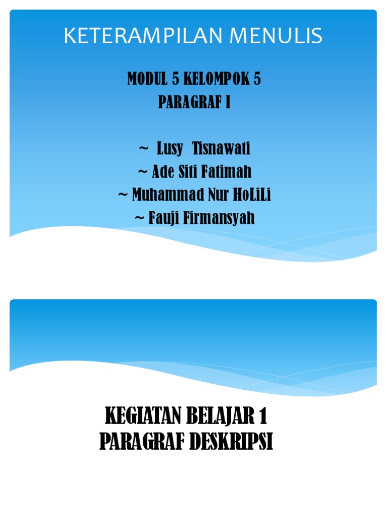 Keterampilan Menulis Modul 5 Pdf