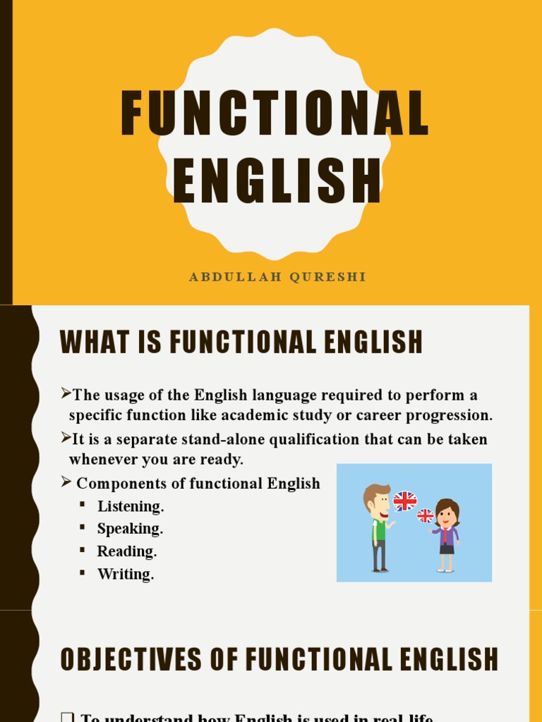 Functional English: Abdullah Qureshi | PDF | Self-Improvement