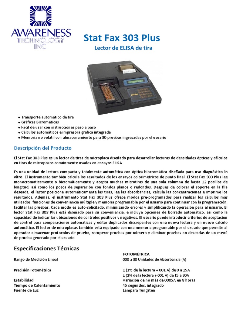 Stat Fax 303 Plus | PDF | Elisa | Almacenamiento de datos de la computadora