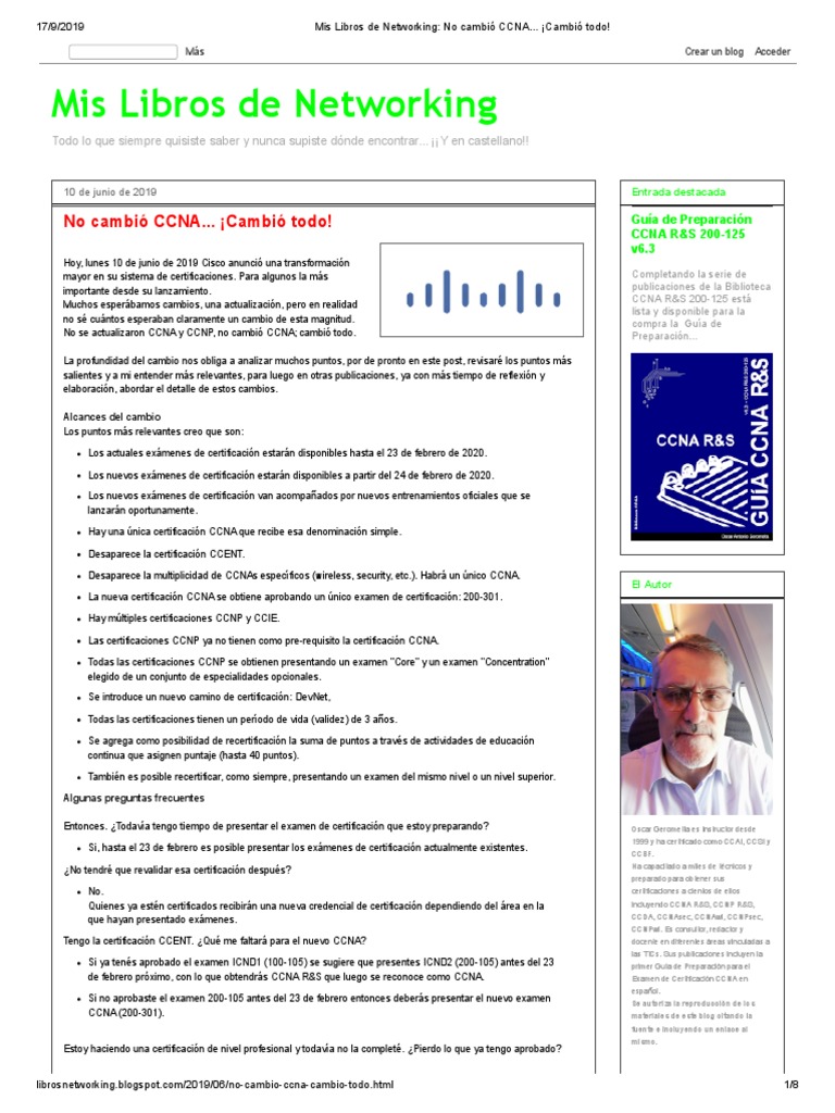 Mis Libros de Networking - No Cambió CCNA... ¡Cambió Todo! | PDF ...