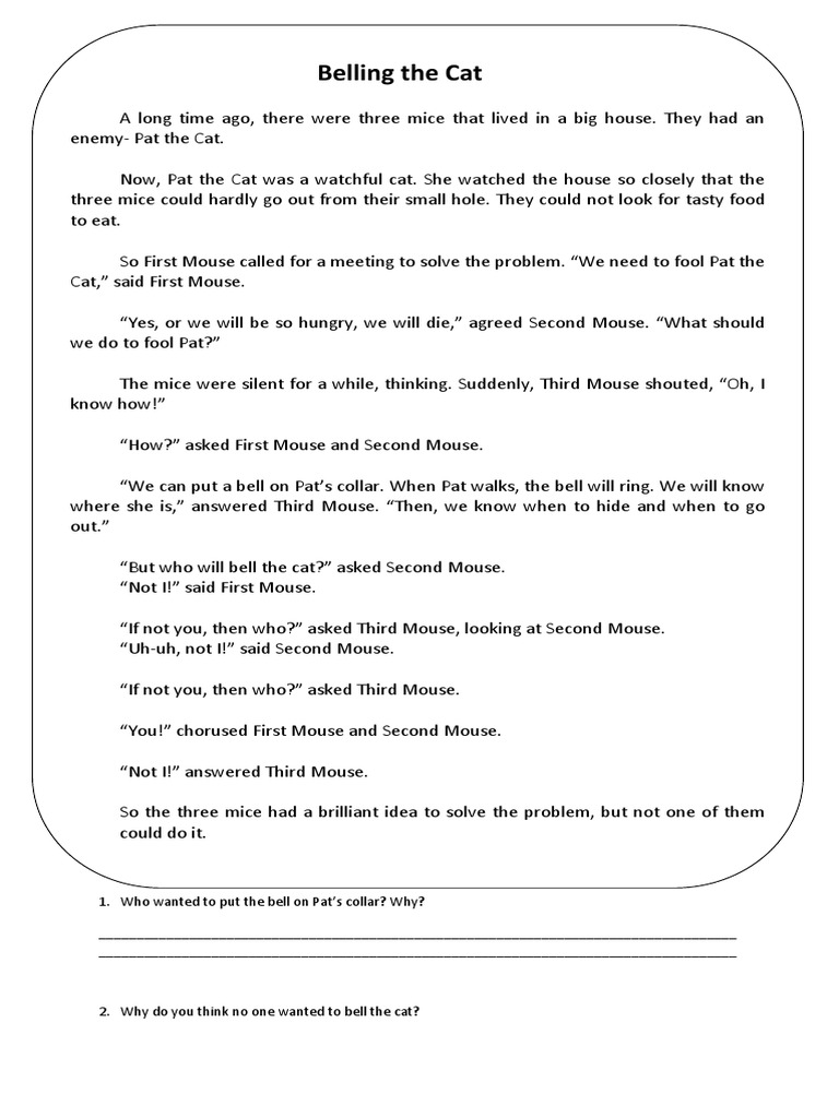 Belling The Cat | PDF | Maize | Mouse