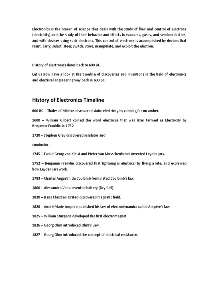 Electronics Timeline | PDF | Smartphone | Android (Operating System)