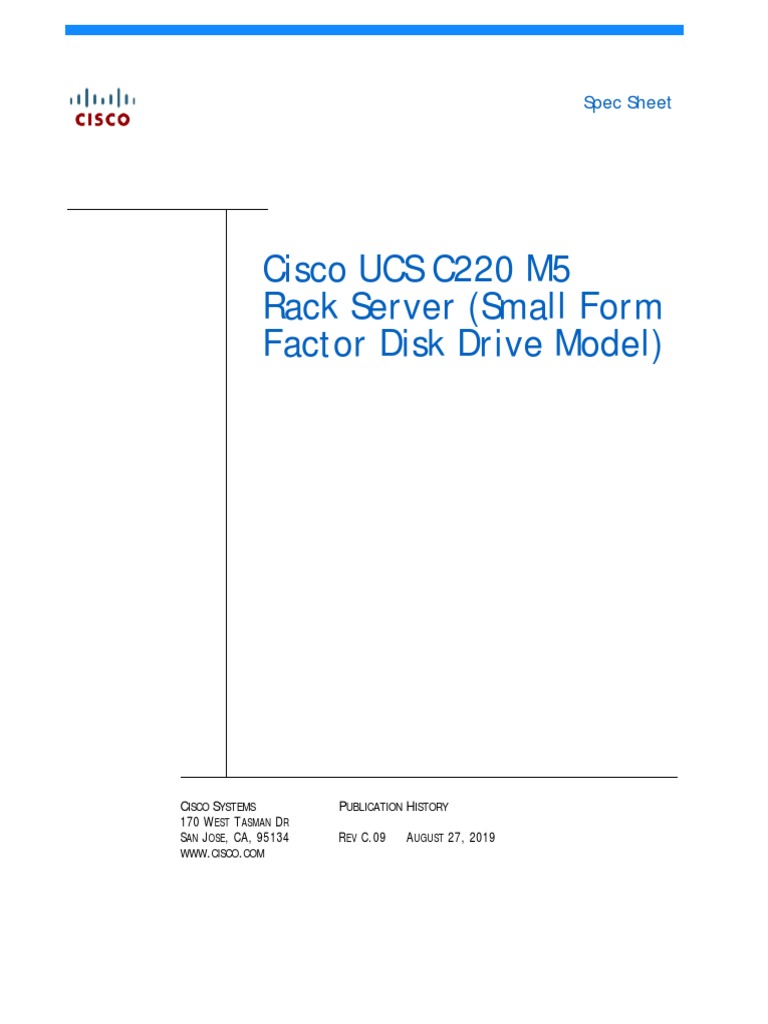 c220m5 SFF Specsheet PDF | PDF | Solid State Drive | Hard Disk Drive