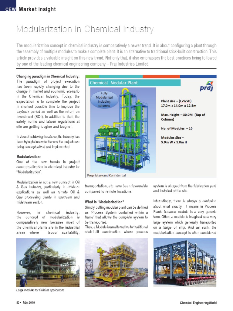 Modularization in Chemical Plants | PDF | Modularity | Containerization