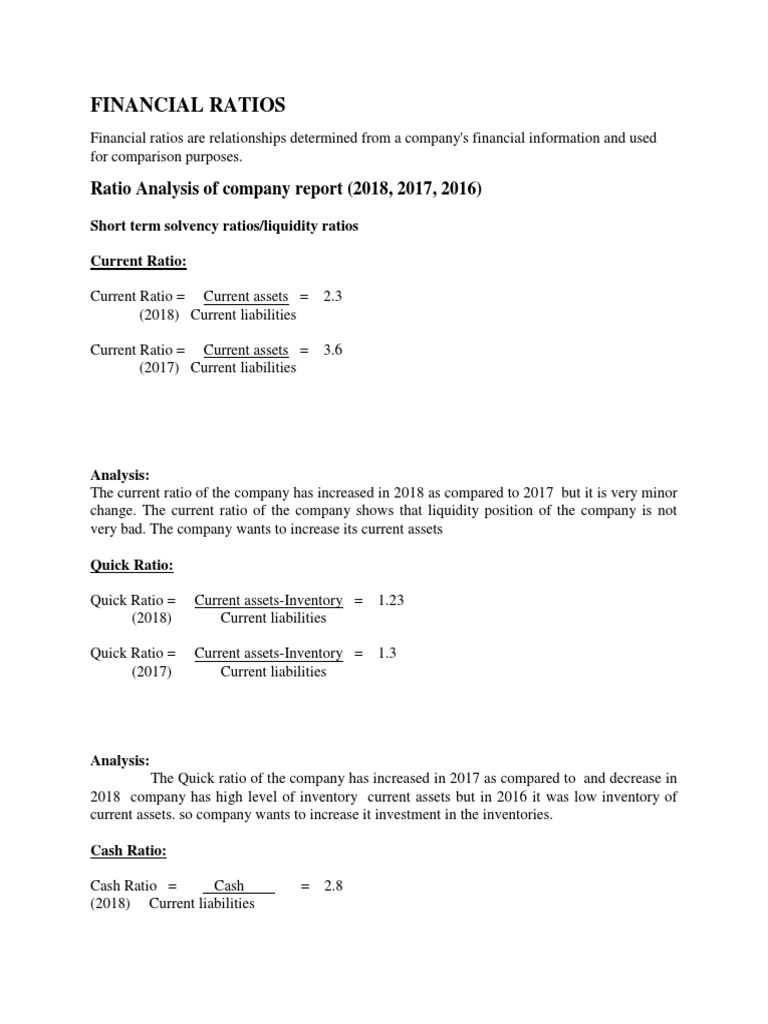 Analysis of Financial Ratios for Assessing the Financial Performance ...