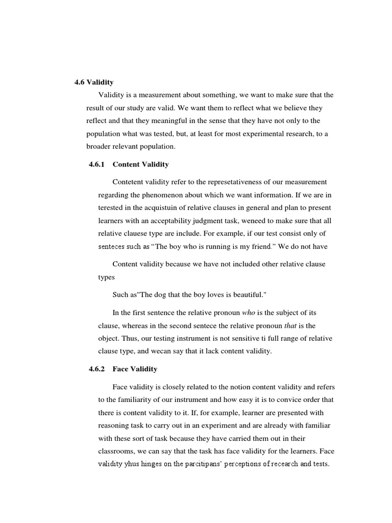 Validity | PDF | Validity (Statistics) | Sentence (Linguistics)