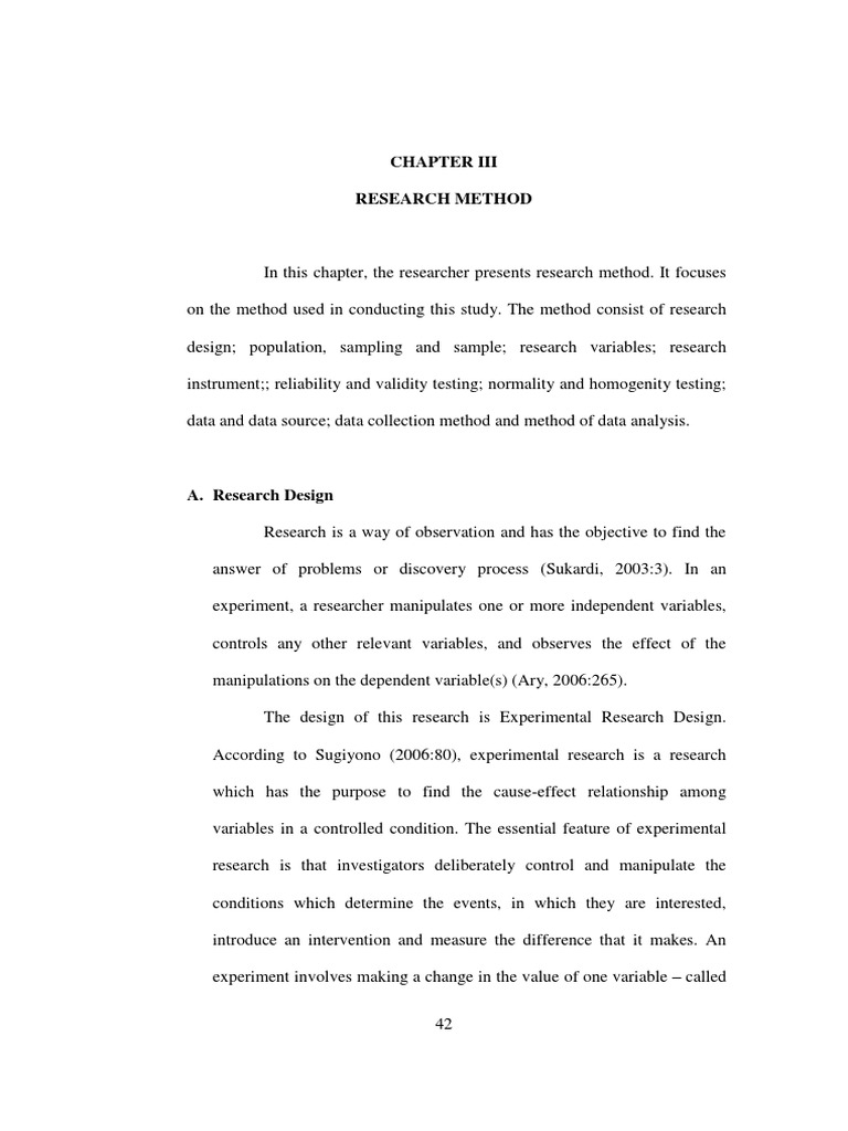 Chapter III | PDF | Experiment | Sampling (Statistics)