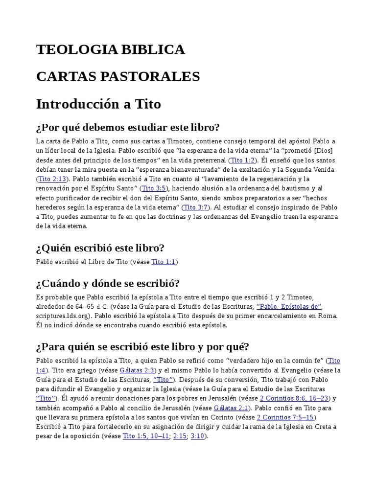 La Epístola de Pablo a Tito | PDF | Pablo el apóstol | Iglesia Católica