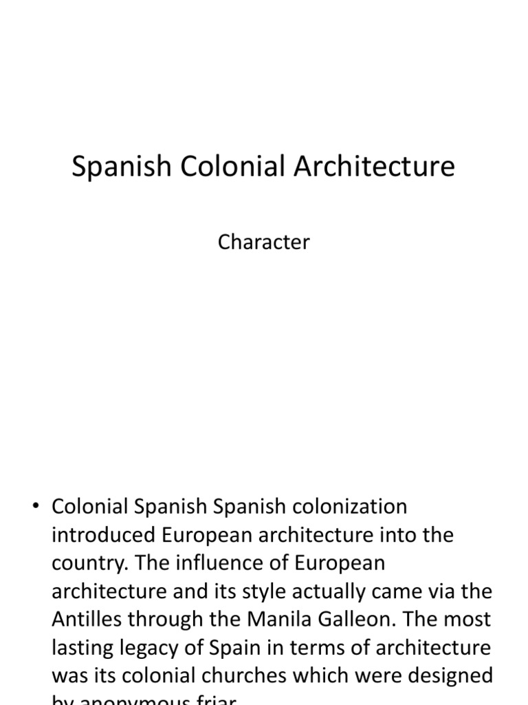 Spanish Colonial Character | PDF | Art Media | Architectural Design