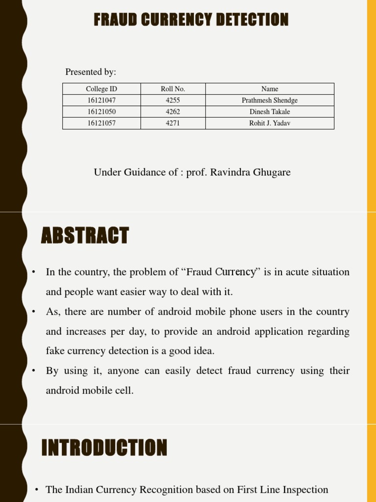 Android App for Fake Currency Detection | PDF | Banknote | Currency