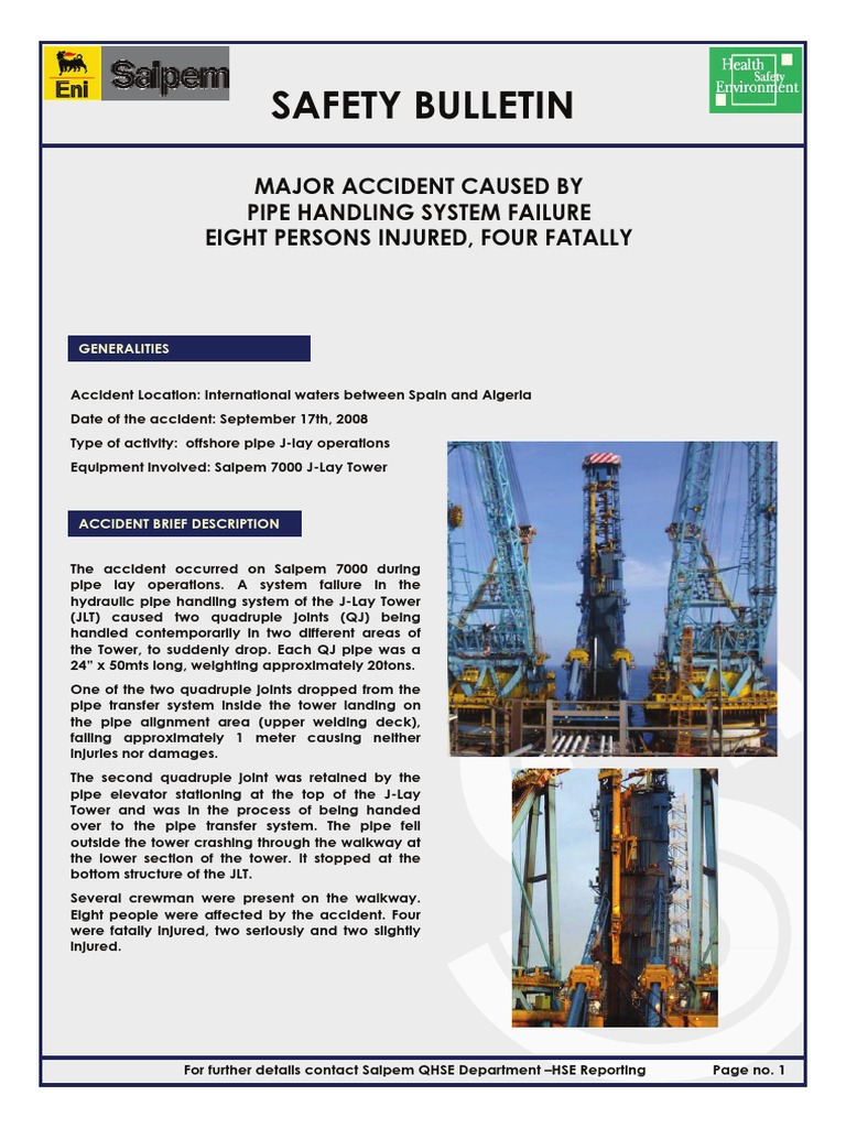 Bulletin HSE Sample | PDF | Elevator | Pipe (Fluid Conveyance)