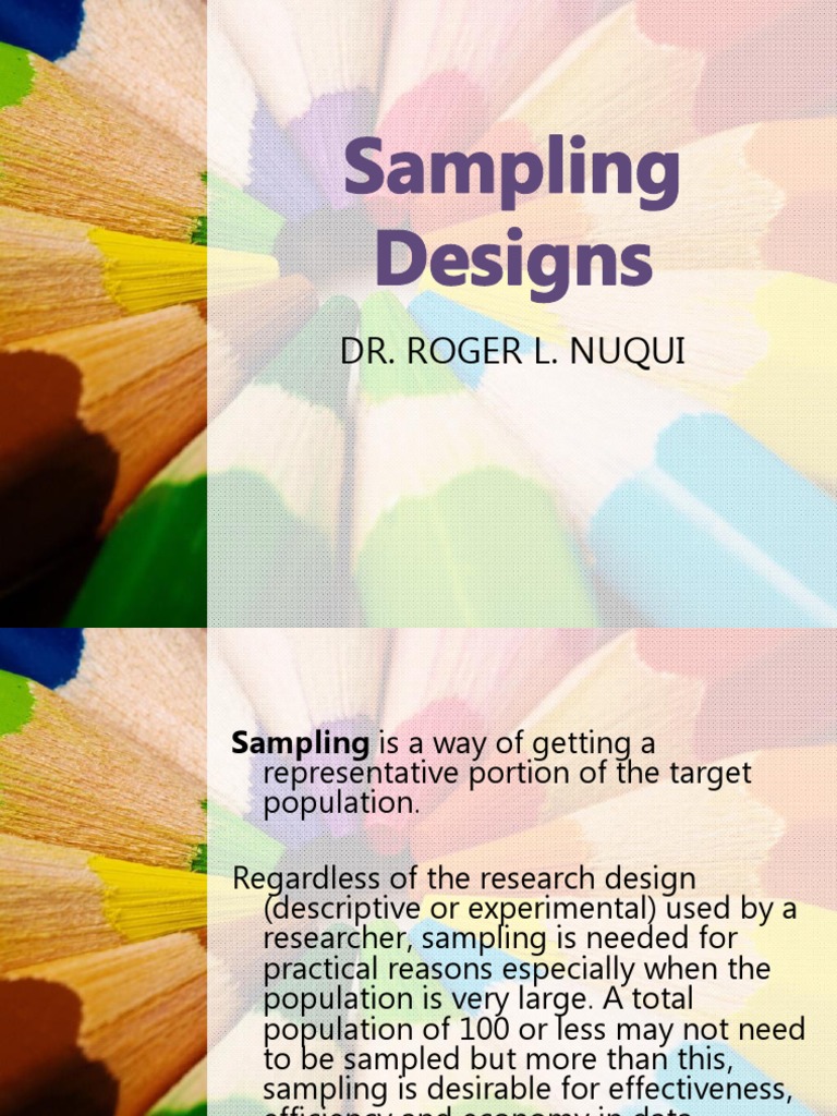Sampling | Download Free PDF | Sampling (Statistics) | Sample Size Determination