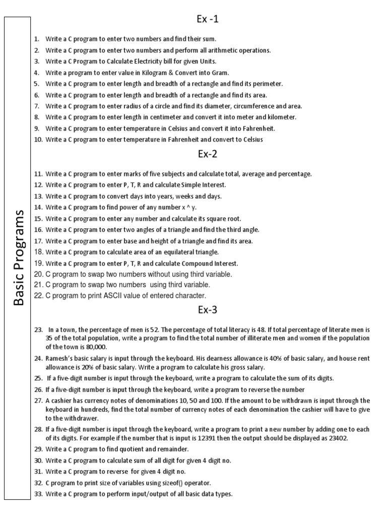 C Program List | PDF | Matrix (Mathematics) | C (Programming Language)