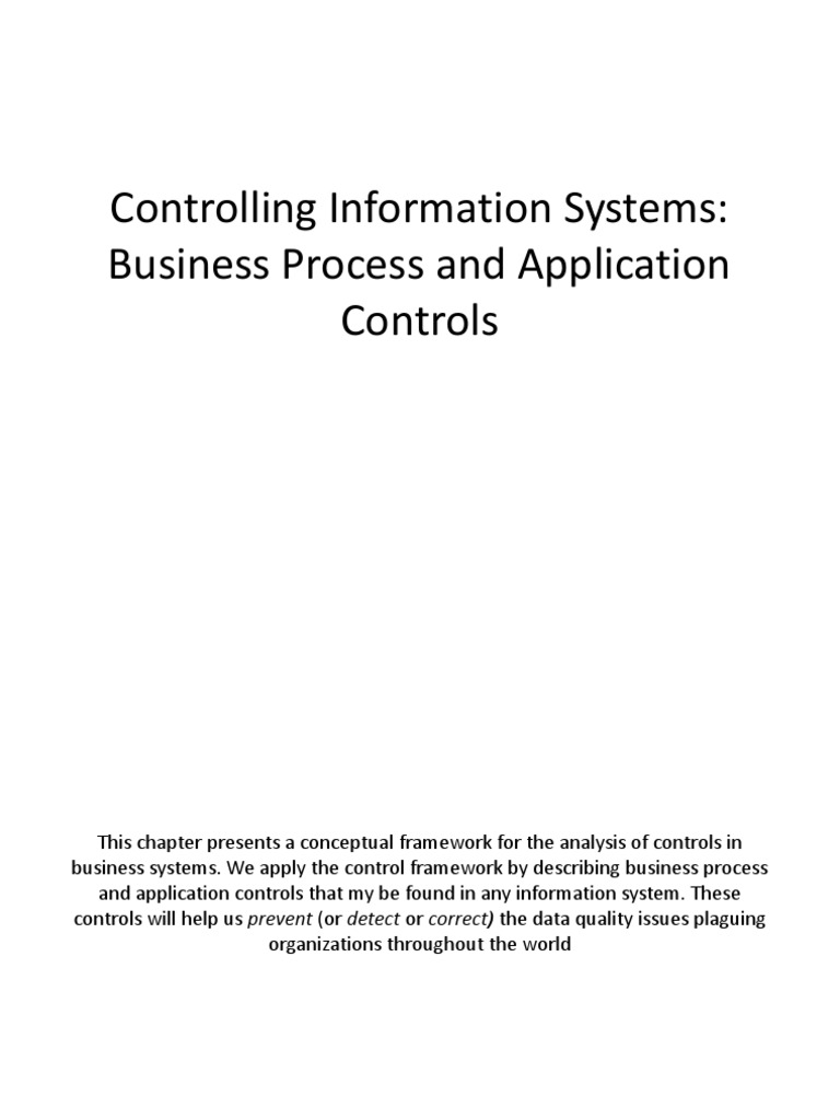 Controlling Information System | PDF | Business Process | Authentication