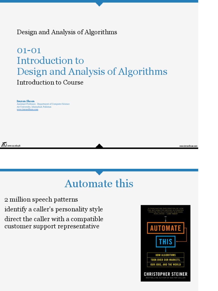 Design and Analysis of Algorithms | PDF | Algorithms | Computer Programming
