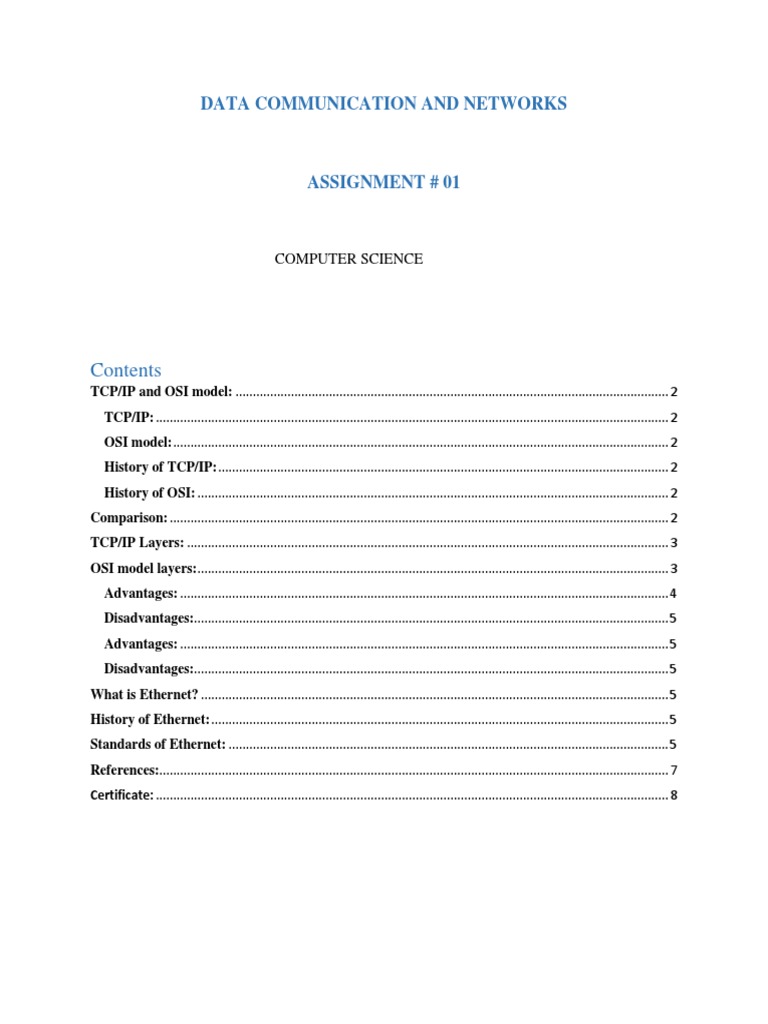 Data Communication & Networks | PDF | Internet Protocol Suite | Osi Model