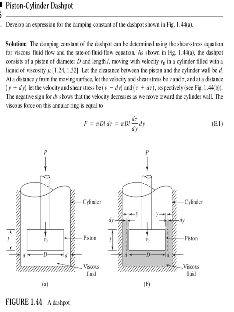 An Important Dashpot Problem Solution - Note | PDF | Viscosity | Fluid ...