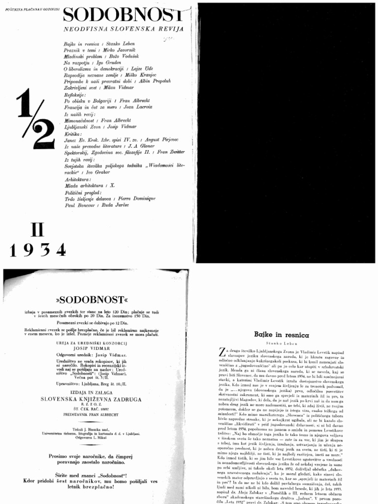 Sodobnost 1-2 | PDF