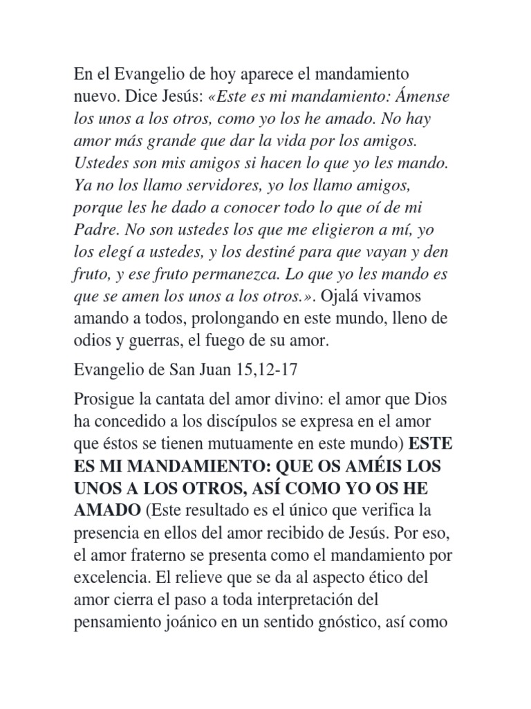 Juan 15,12-17 2019 | PDF | Abrahán | Amor