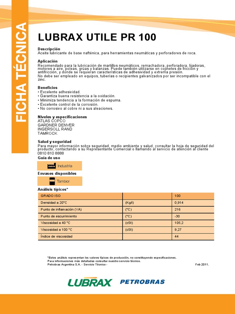 Lubrax Utile PR 100 | PDF
