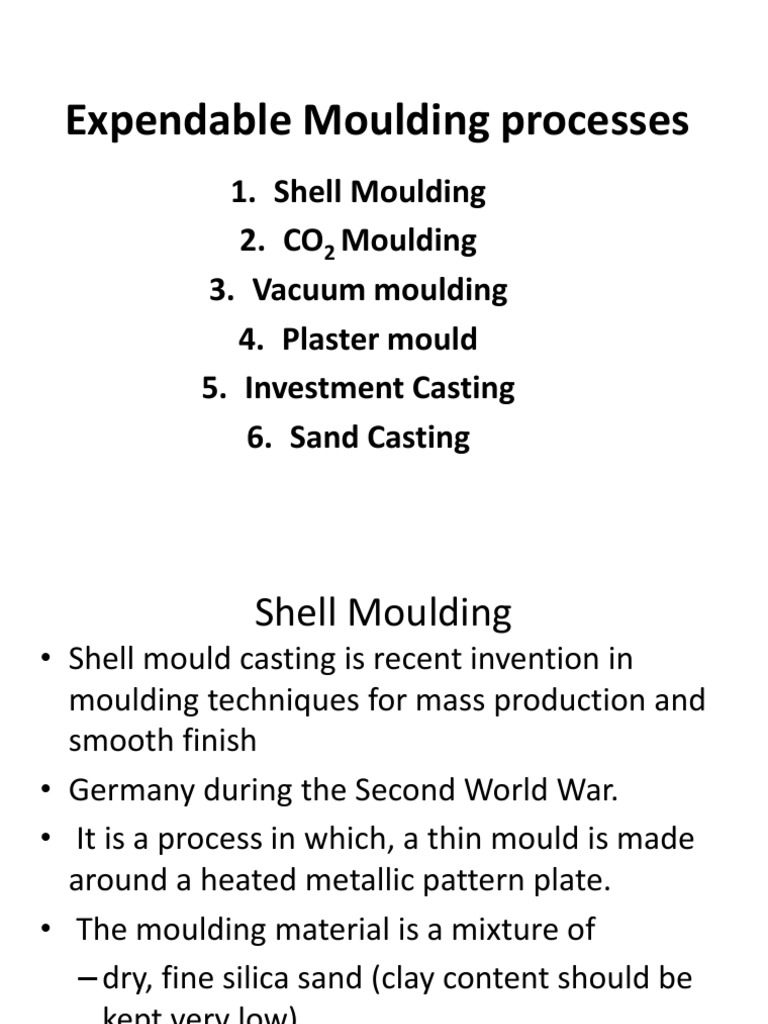 Expendable Moulding Process | PDF | Casting (Metalworking) | Plaster