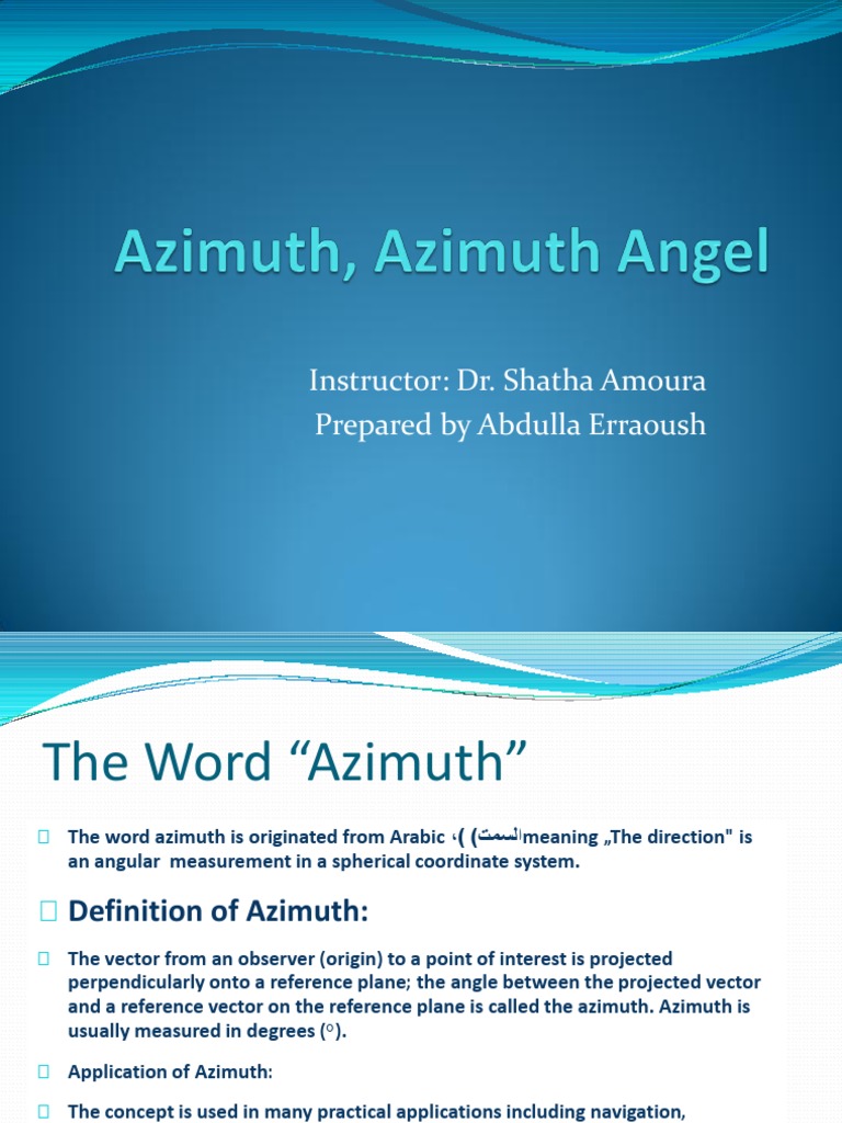 Azimuth Angle | PDF