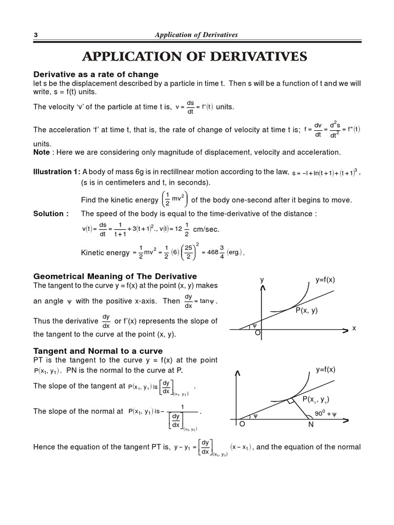 Application of Derivatives | PDF | Maxima And Minima | Monotonic Function