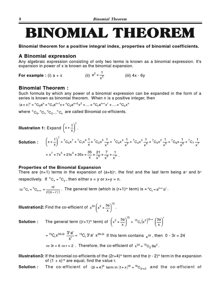 Binomial Theorem | PDF | Abstract Algebra | Combinatorics