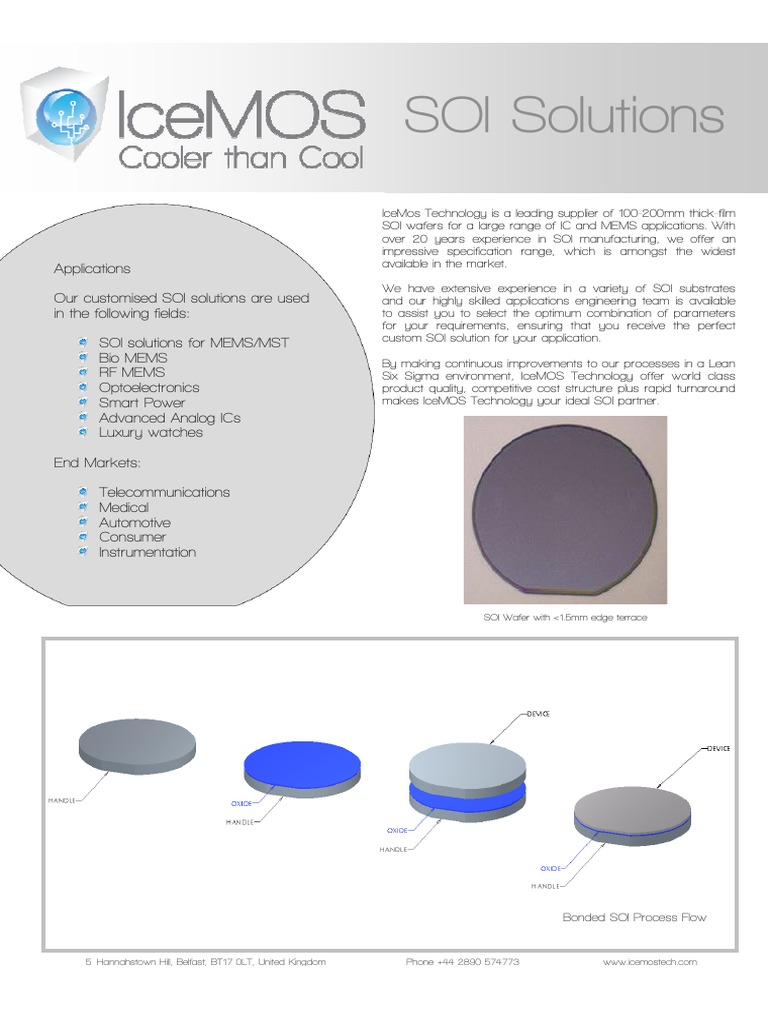 SOI Solutions: Bonded SOI Process Flow | PDF | Microelectromechanical ...