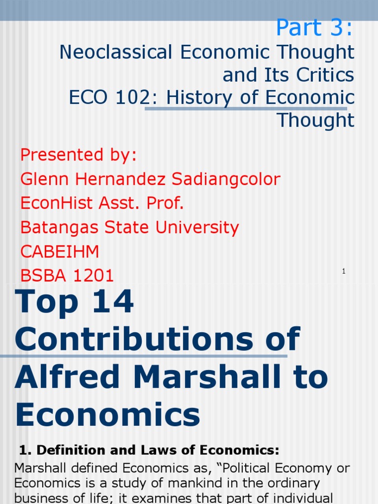 Part 3 Neoclassical Economic Thought and Its Critics | PDF | Supply And ...