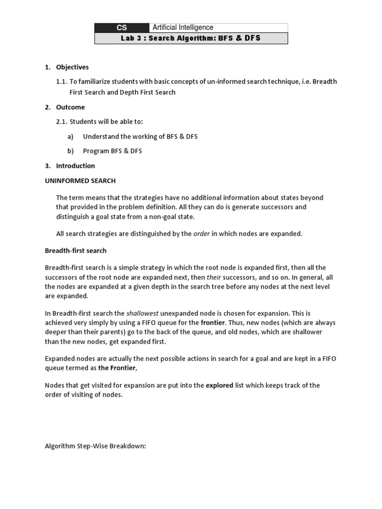 Lab 3 AI Search Algorithms | PDF | Discrete Mathematics | Computer ...