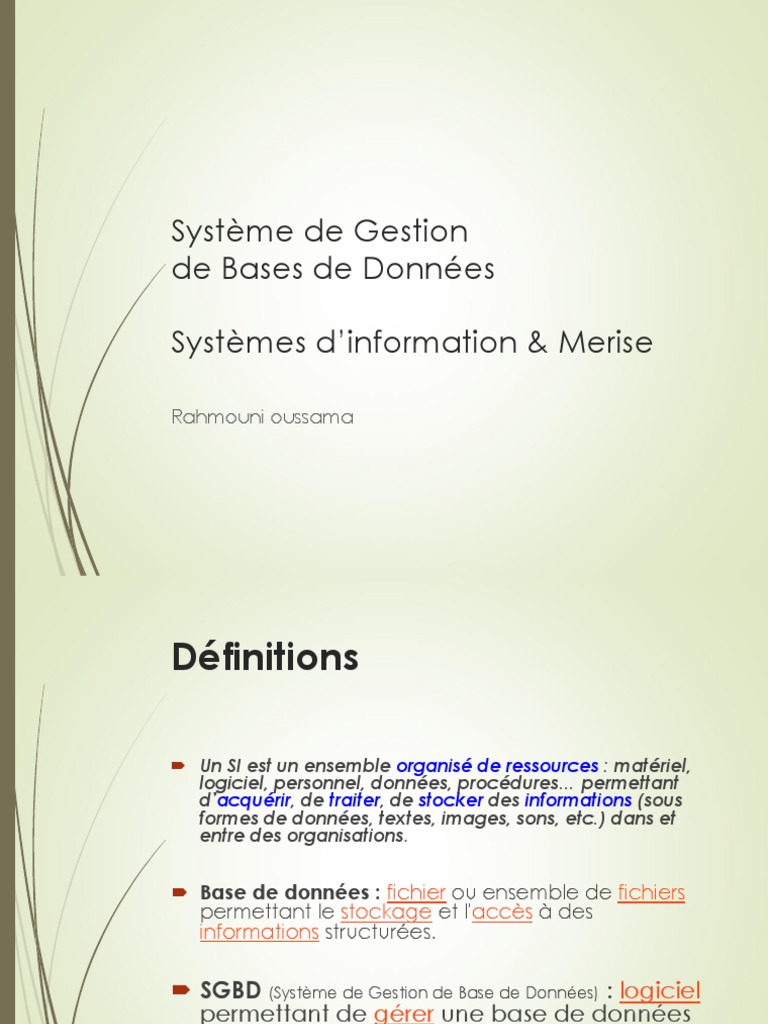 Merise | PDF | Bases de données | Système d'exploitation
