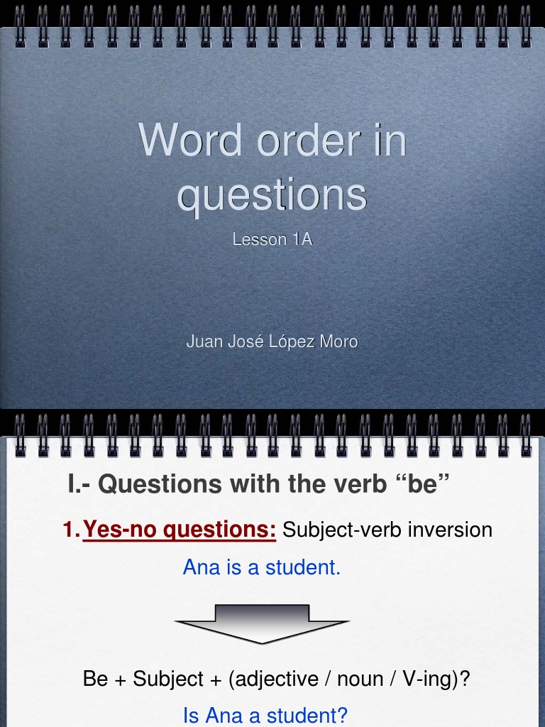 Word Order in English Questions | PDF | Language Arts & Discipline