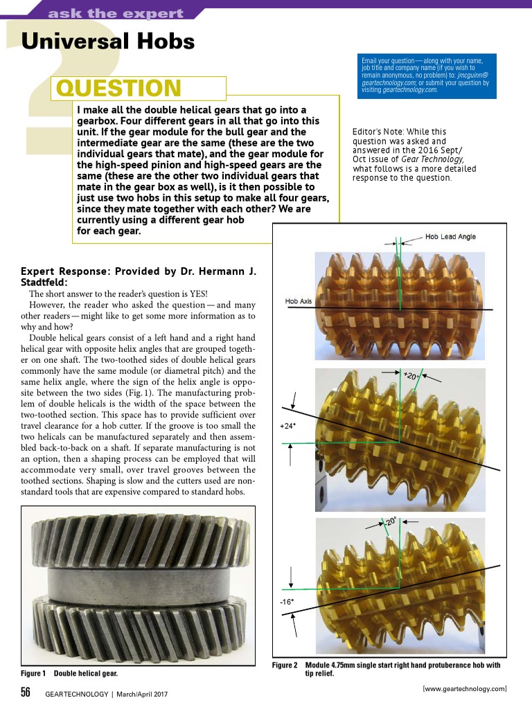 Design and Selection of Hobs | PDF | Gear | Kinematics