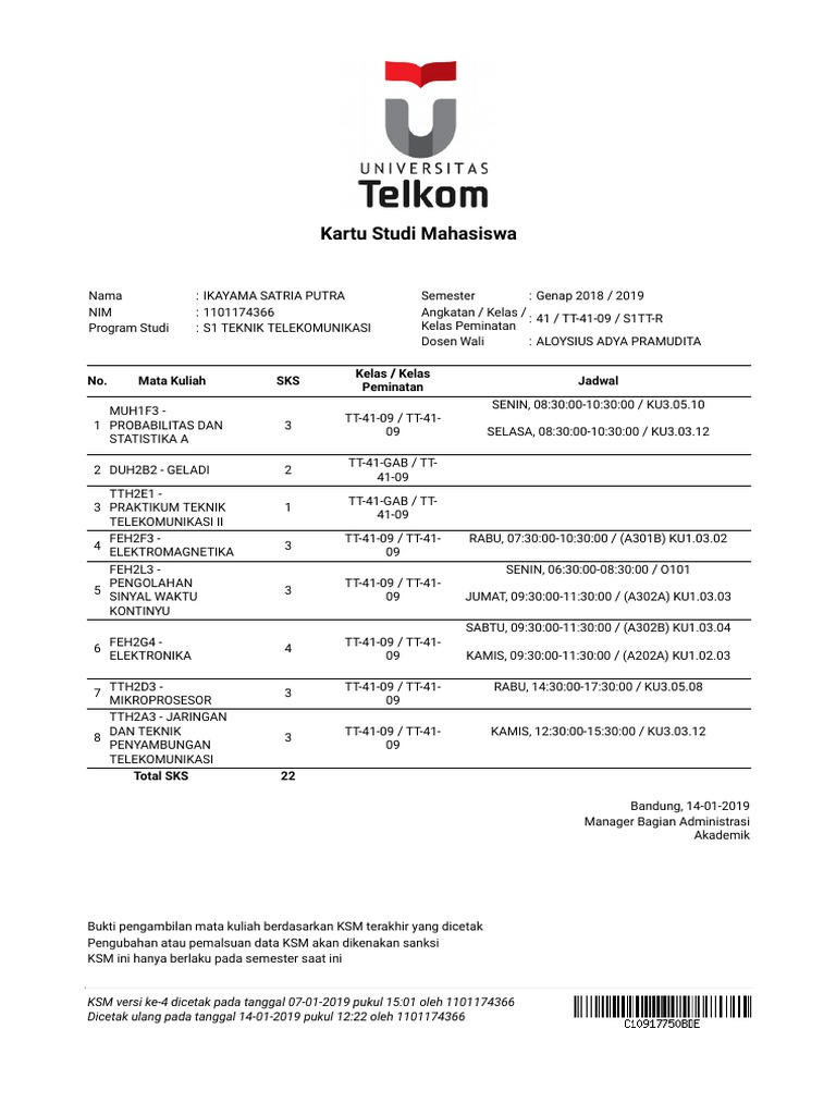 Registrasi - Telkom University PDF | PDF
