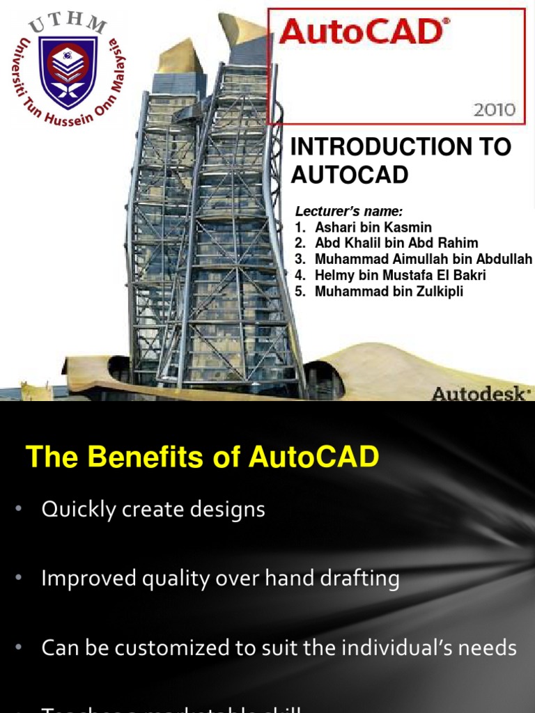 Introduction To Autocad: BDA 10102 Computer Aided Design | PDF | Computer Architecture ...