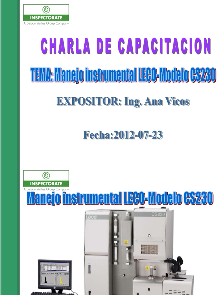 Equipo Instrumental LECO-Modelo CS230 | PDF | Calibración | Dióxido de ...