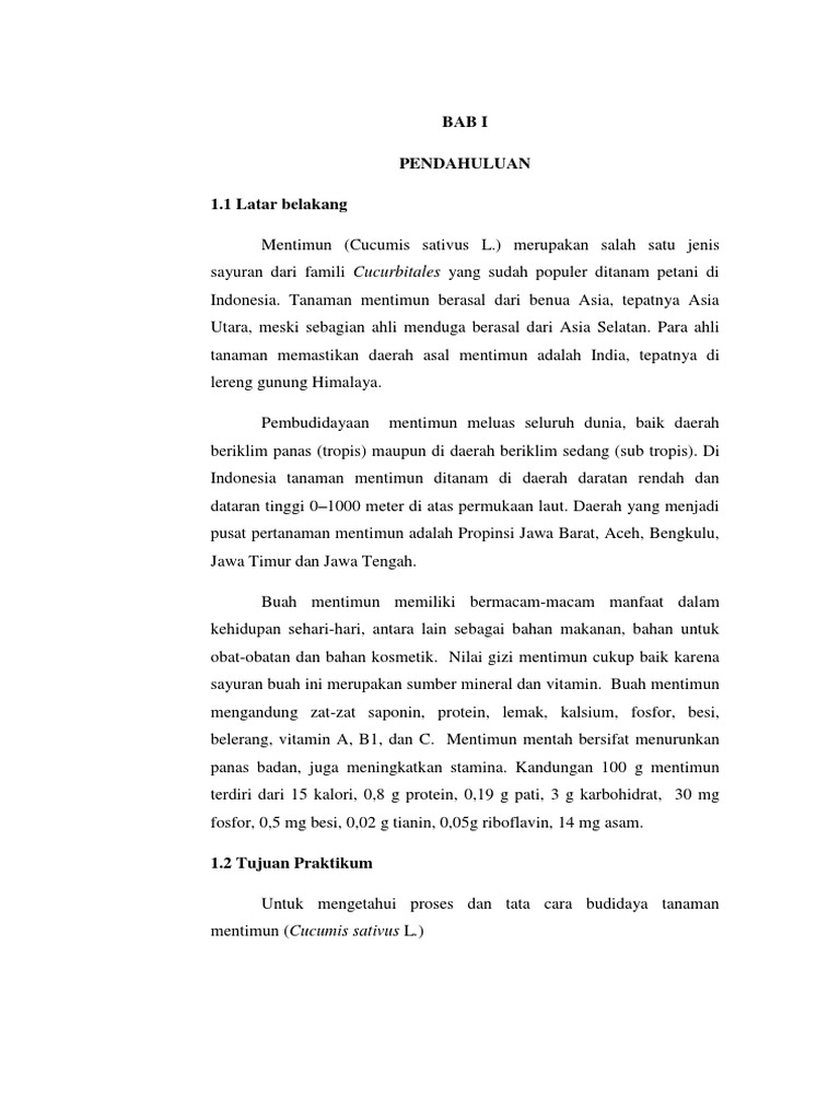 Laporan Mentimun | PDF