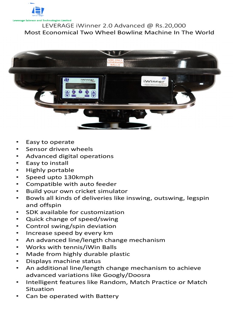 iWinner 2.0: Affordable Bowling Machine | PDF | Ball And Bat Games ...