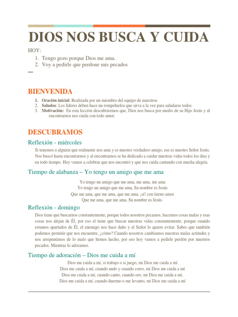 Lección 5 - Dios Nos Busca y Cuida | PDF | Jesús | Amor
