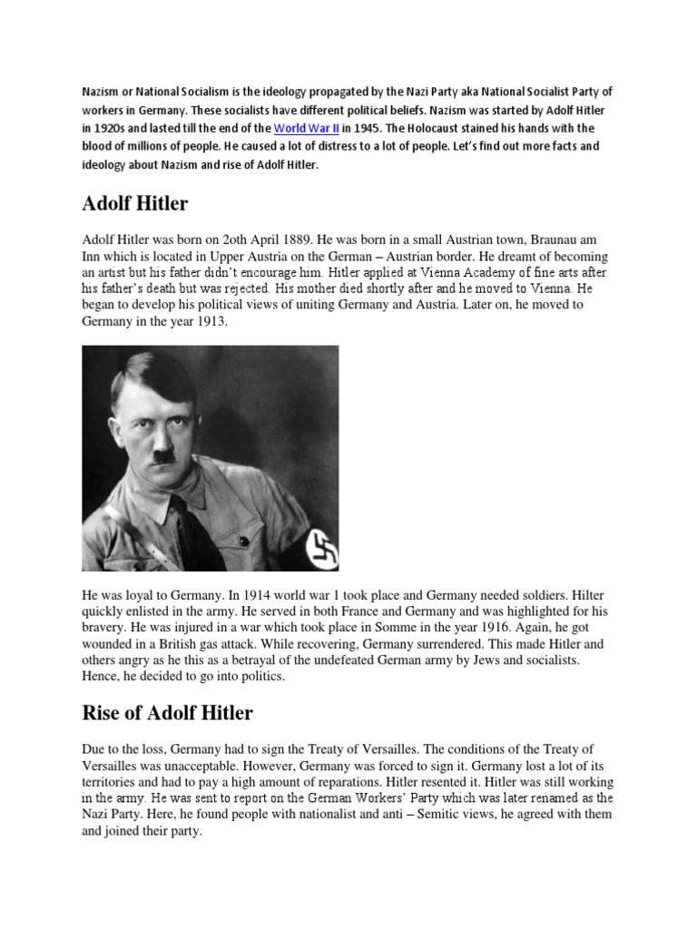 The Rise of Adolf Hitler and the Ideology of Nazism: How Hitler Gained ...