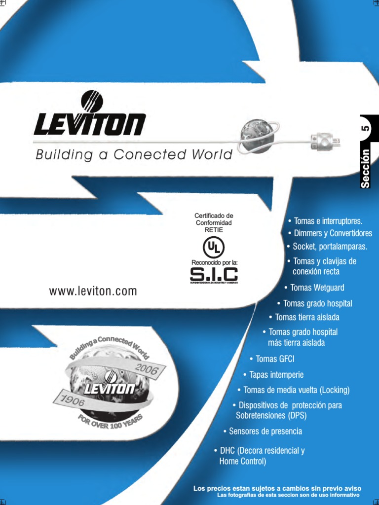 Leviton PDF | PDF | Electricidad | Bienes manufacturados