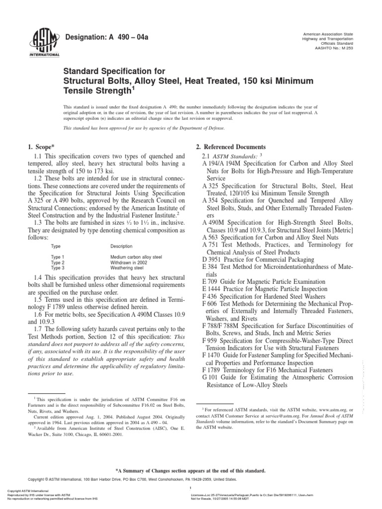 Astm 470 | PDF | Screw | Steel