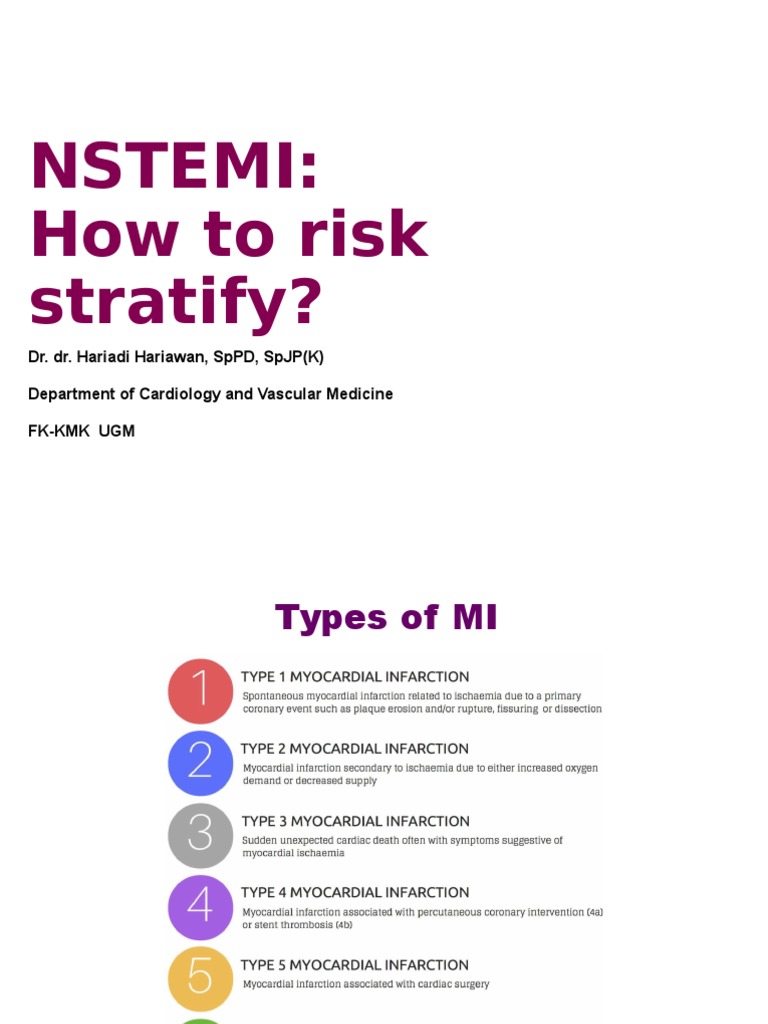 Nstemi: How To Risk Stratify? | PDF | Myocardial Infarction | Clinical ...