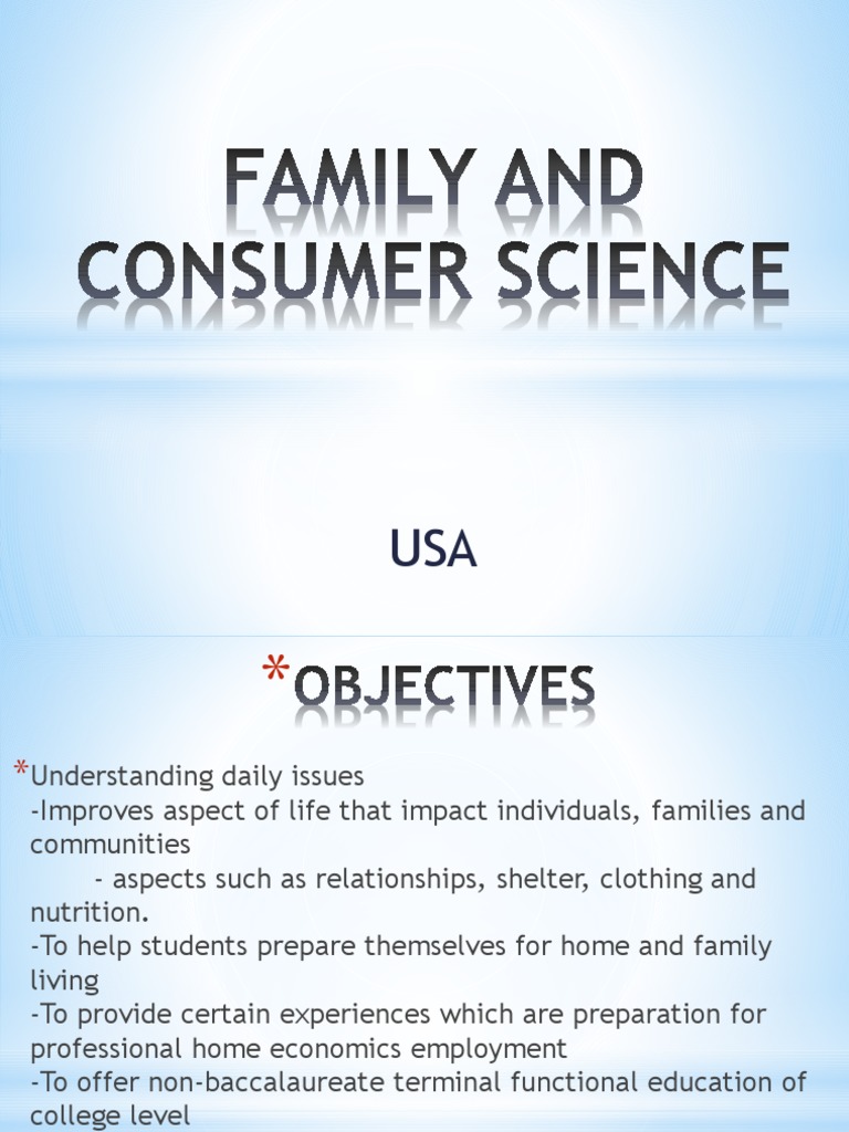 Overview of Family Consumer Science | PDF | Home Economics | Academia