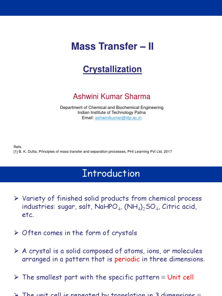Mass Transfer - Ii: Crystallization | Download Free PDF | Crystallization | Crystal Structure