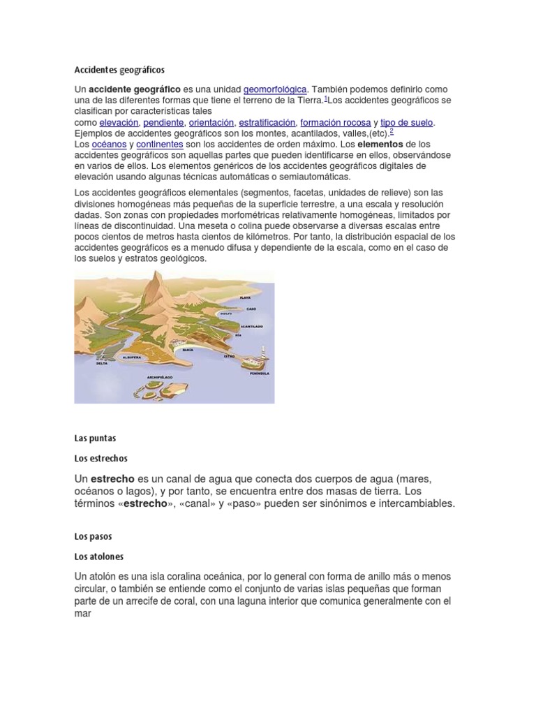 Accidentes Geográficos | PDF | Ciencia y matemáticas