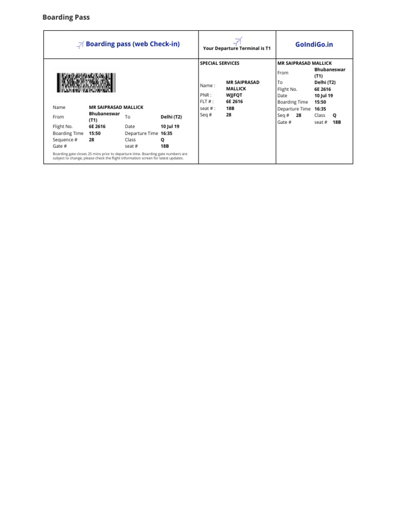 Boarding Pass PDF | PDF