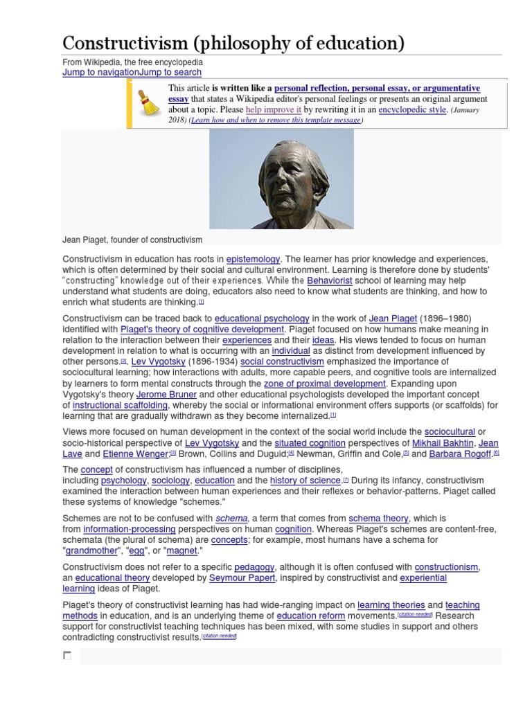 Constructivism (Philosophy of Education) | PDF | Constructivism (Philosophy Of Education) | Learning